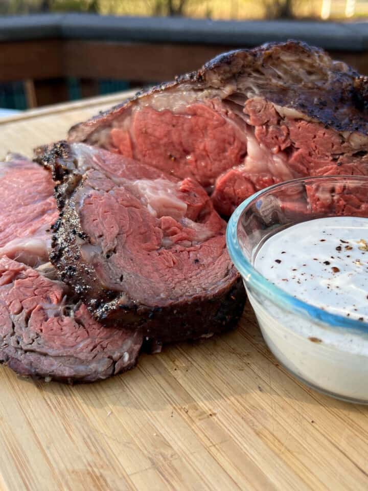 Smoked Prime Rib on a Traeger Pellet Grill | Mad Backyard